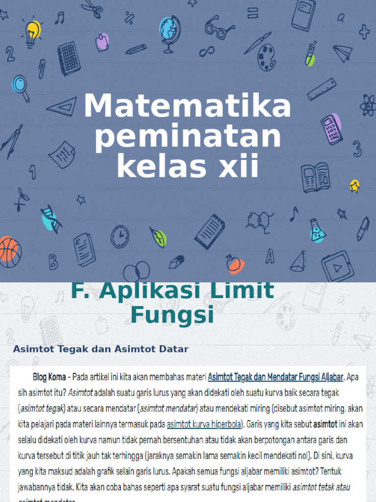 Asimtot Tegak dan Datar dalam Fungsi | PDF