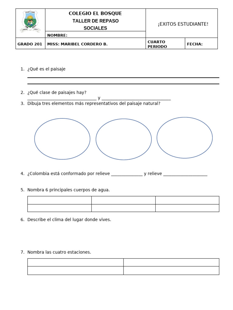 Taller de Repaso de Matematicas 4 Periodo | PDF