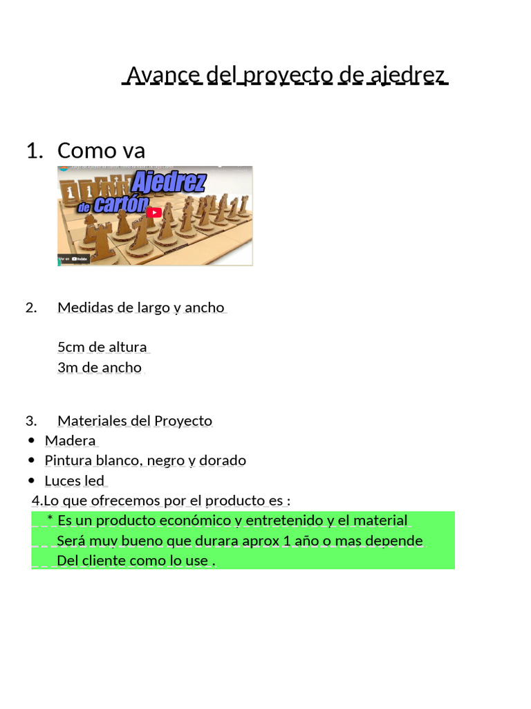 Avance Del Proyecto de Ajedrez | PDF