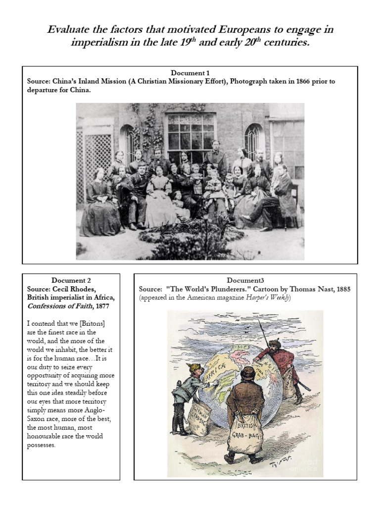 Motives For Imperialism Documents | PDF