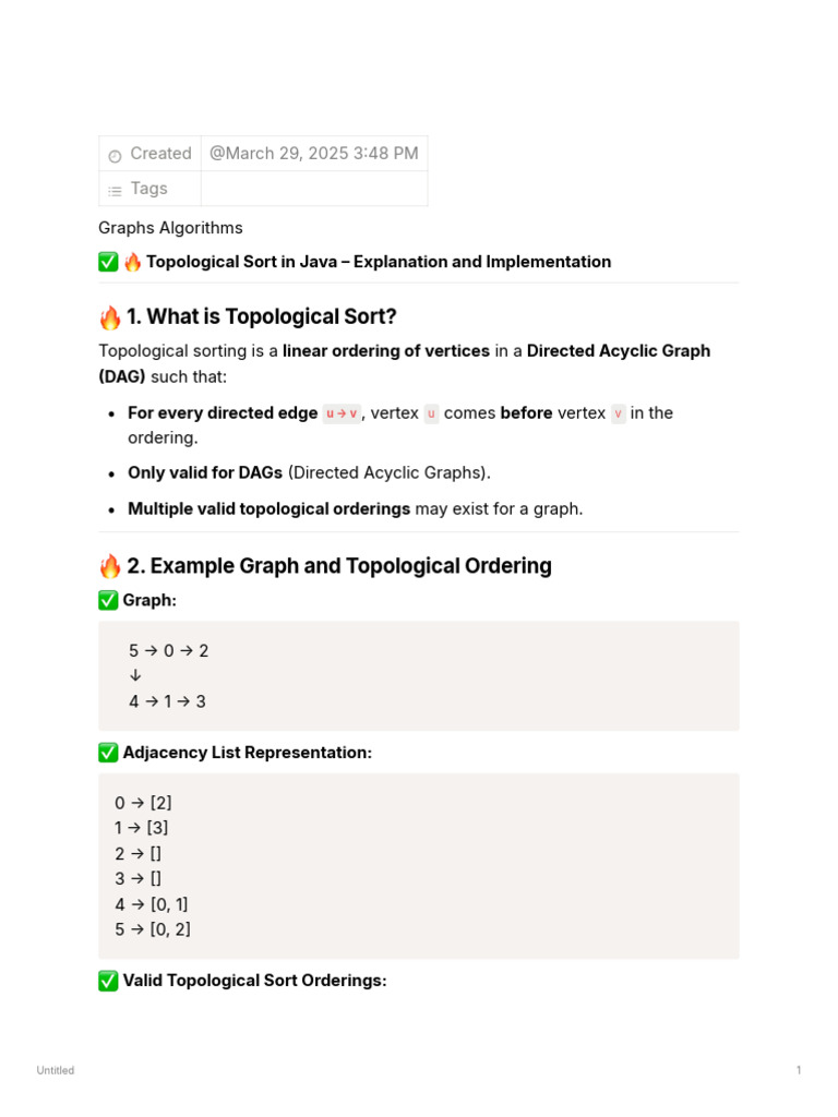 What Is Topological Sort?: Created Tags | PDF | Computational ...