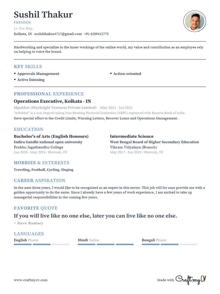 Sushil Thakur CV | PDF