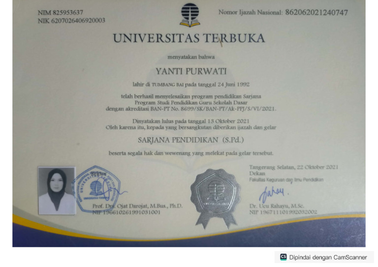 ijazah yanti | PDF