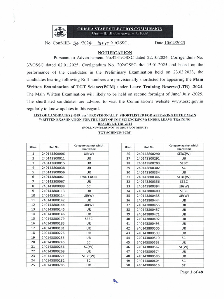 TGT PCM Result | PDF