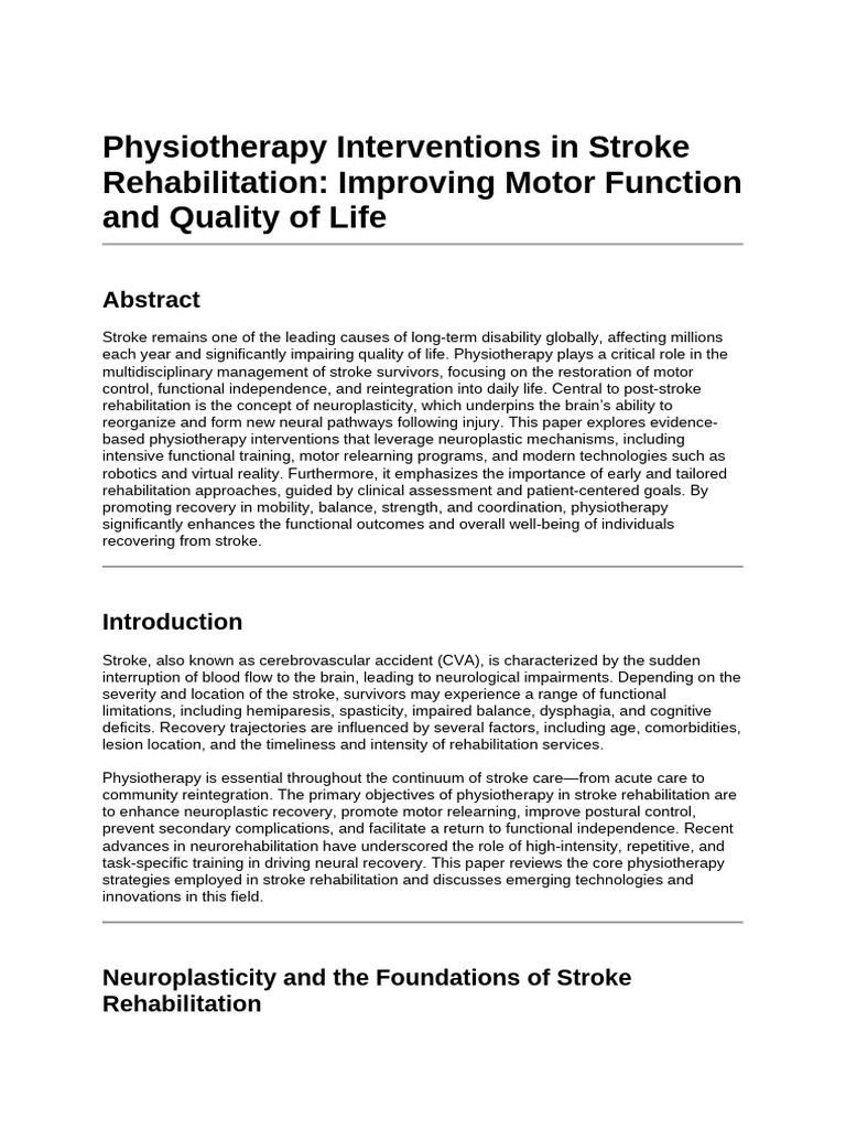 Physiotherapy Interventions in Stroke Rehabilitation_ Improving Motor ...