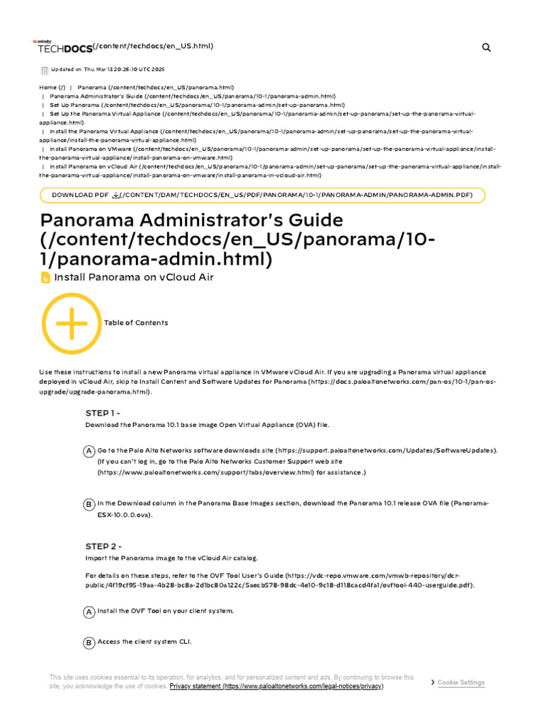 Install Panorama On VCloud Air | PDF | Http Cookie | Computer Data Storage