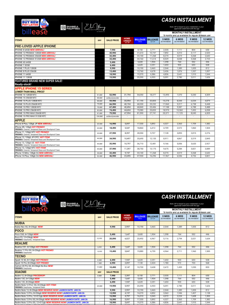 Shannela Complete Prices | PDF | I Phone | I Pad