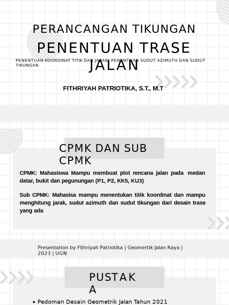 Penentuan Trase Jalan dan Koordinat | PDF