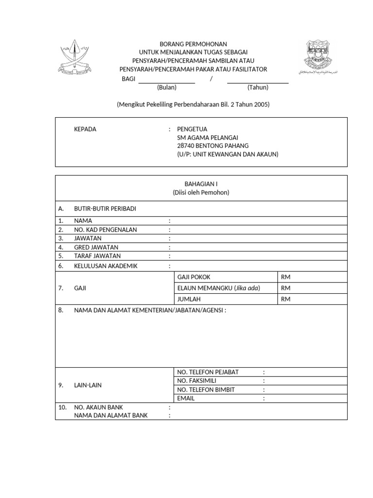Borang Tuntutan Penceramah New | PDF