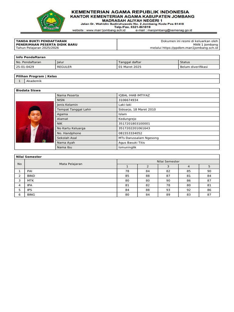 form pendaftaran Iqbal Ihab Imtiyaz (1) | PDF
