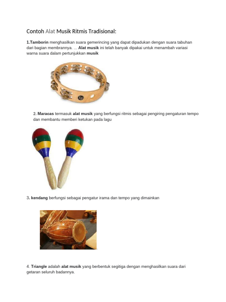 Contoh Alat Musik Ritmis Tradisional | PDF