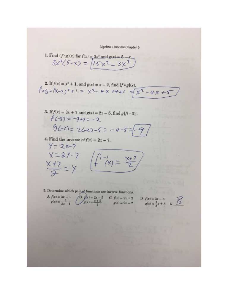 Alg 2 Rev 6 Answers | PDF