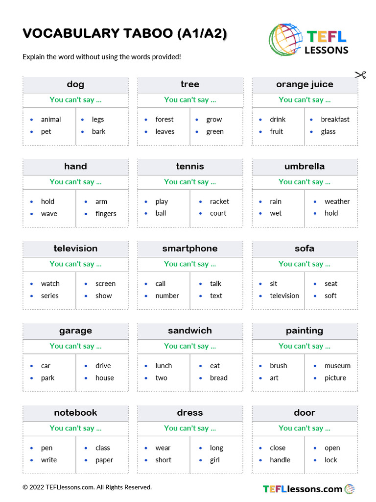 Taboo A1 A2 Teacher | PDF