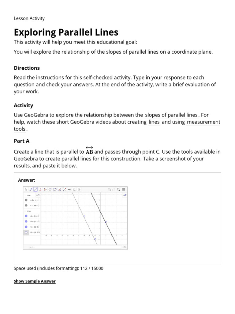 Parallel and Perpendicular Lines - Tutorial | PDF
