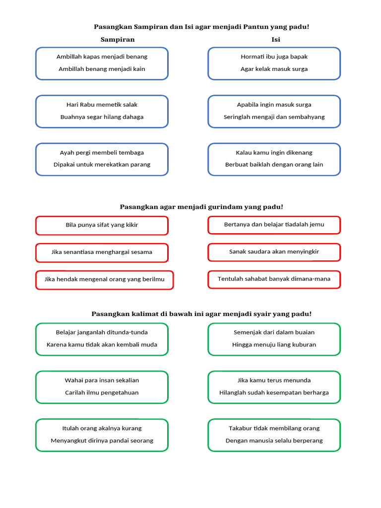 LKPD Teks Puisi Rakyat | PDF