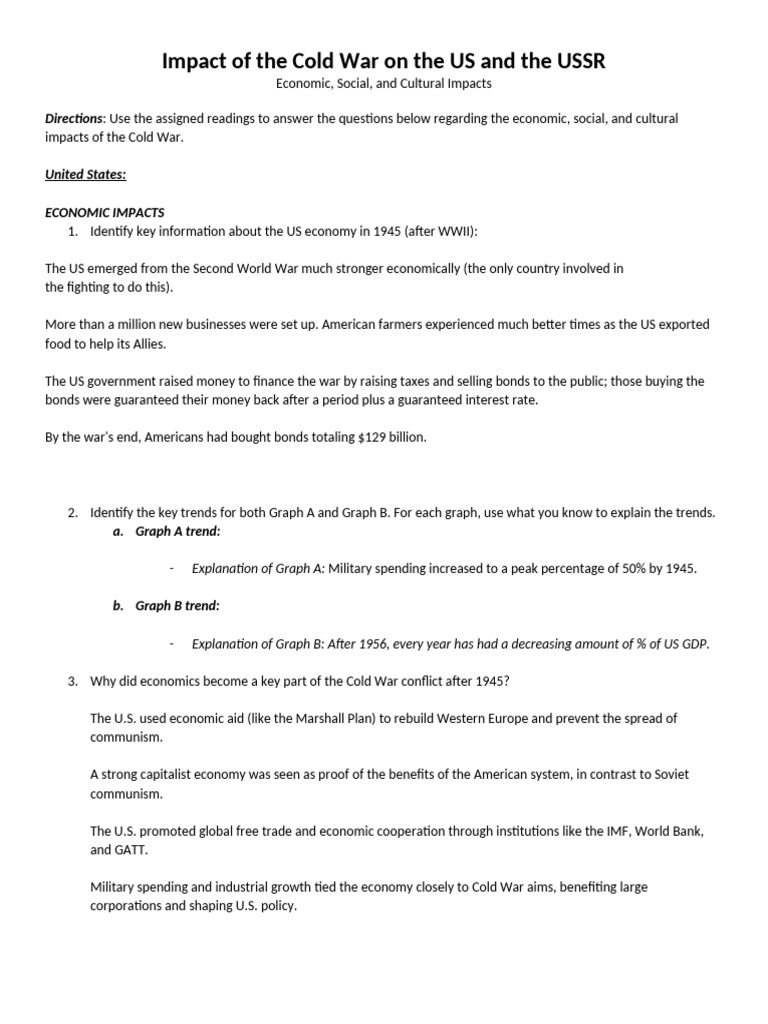 Guiding Questions- Impact of the Cold War on the US | PDF | Cold War ...