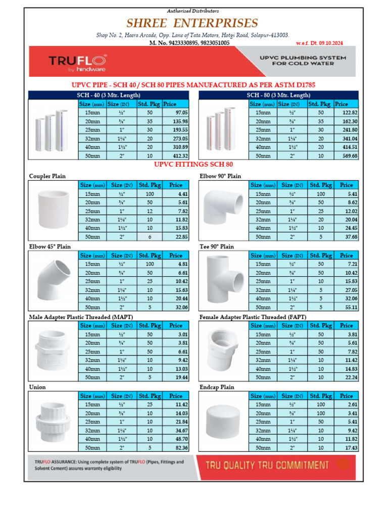 UPVC Fittings and Prices List | PDF | Plumbing | Industrial Processes