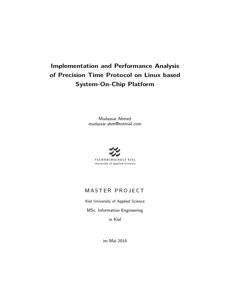 Master Project PTP 1588 | PDF | Computer Network | Computer Engineering