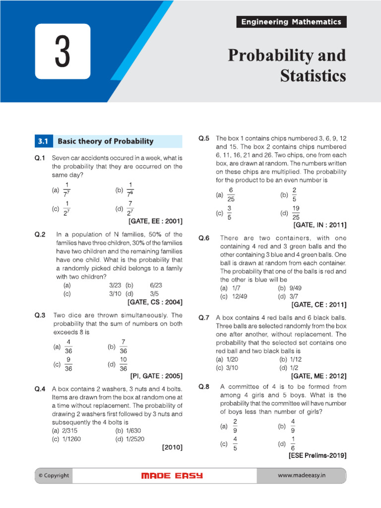 03 - Probability and Statistics - CPQ WB - 2025 | PDF