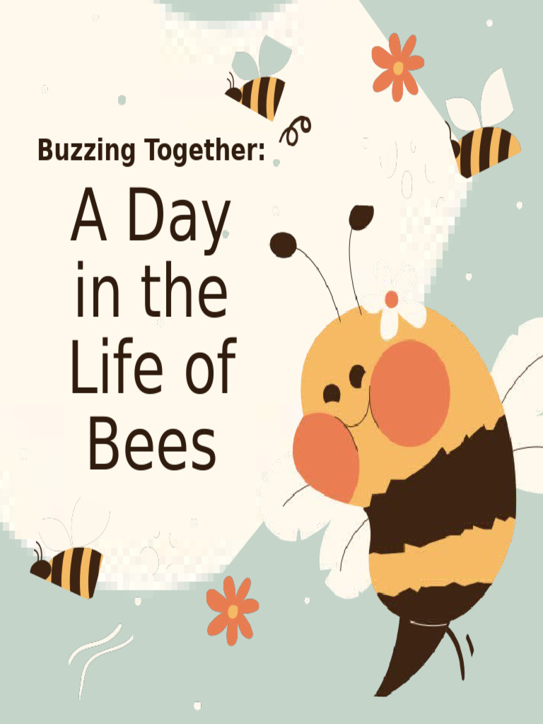A Day in the Life of Bees Story Book in Yellow Blue Hand Drawn Style ...