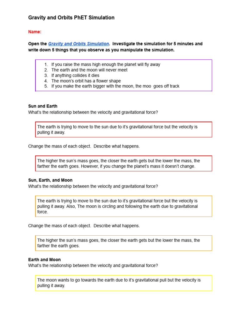 Gravity and Orbits | PDF