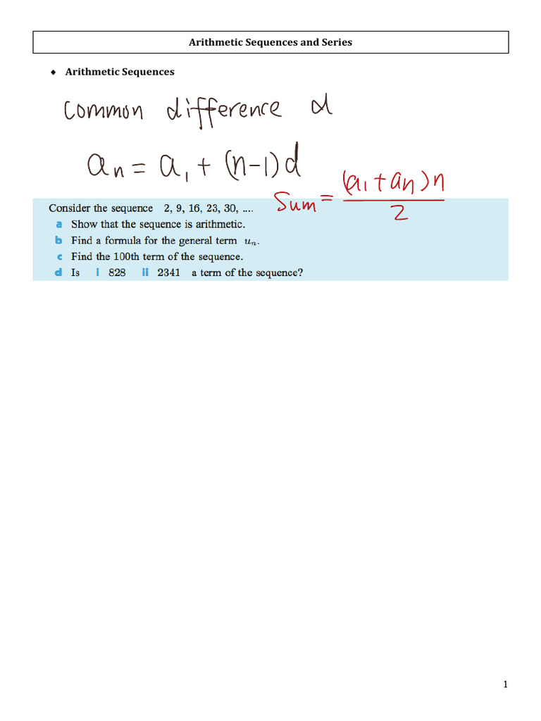 2-Arithmetic Sequences and Series | PDF | Parachuting | Mathematics