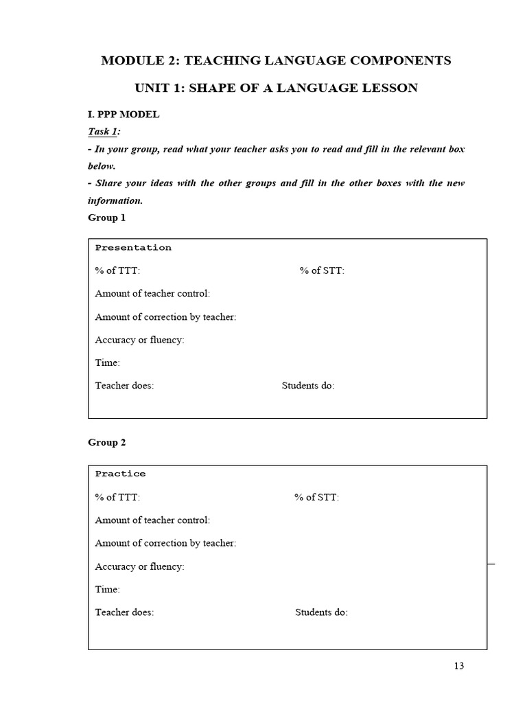 Coursebook - Shape of A Language Lesson | PDF | Teachers | Fluency