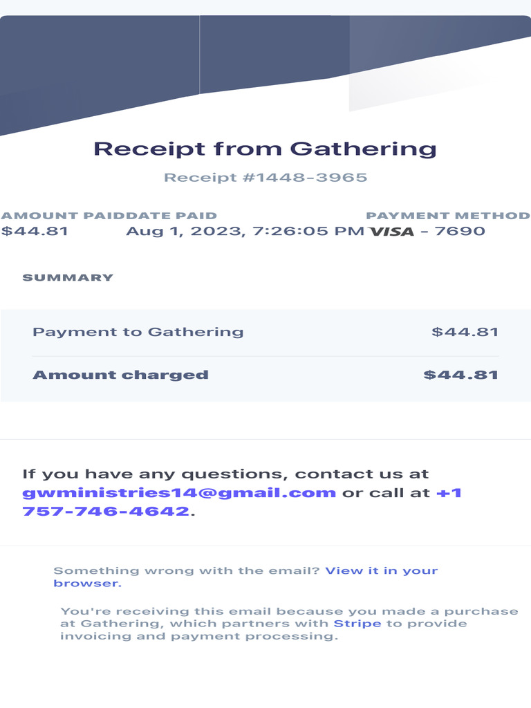 Your Gathering Receipt (#1448-3965) | PDF