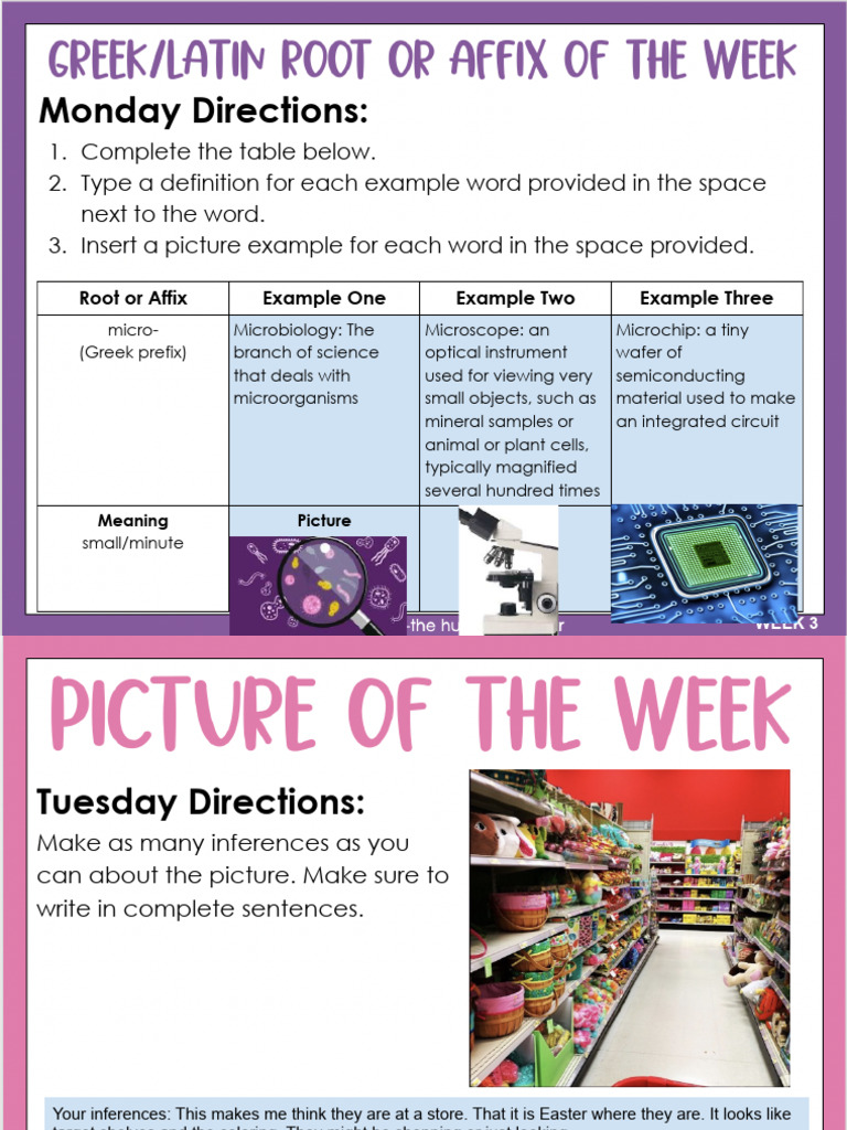 Bellringers Week 3 | PDF | Word | Linguistics