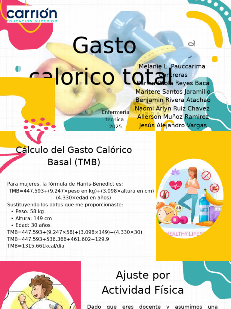 Cálculo de Gasto Calórico y Dieta Balanceada | PDF | ensalada | Aceite ...