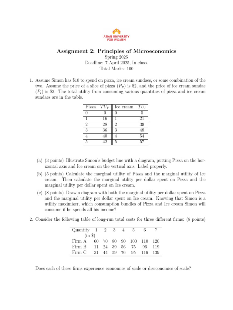 PM Assignment 2 - Spring2025 | PDF | Utility | Marketing