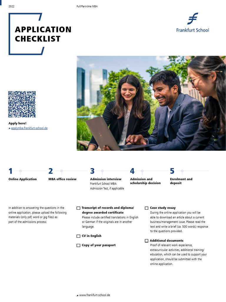 MBA Application Checklist 2022 | PDF | Graduate Record Examinations ...