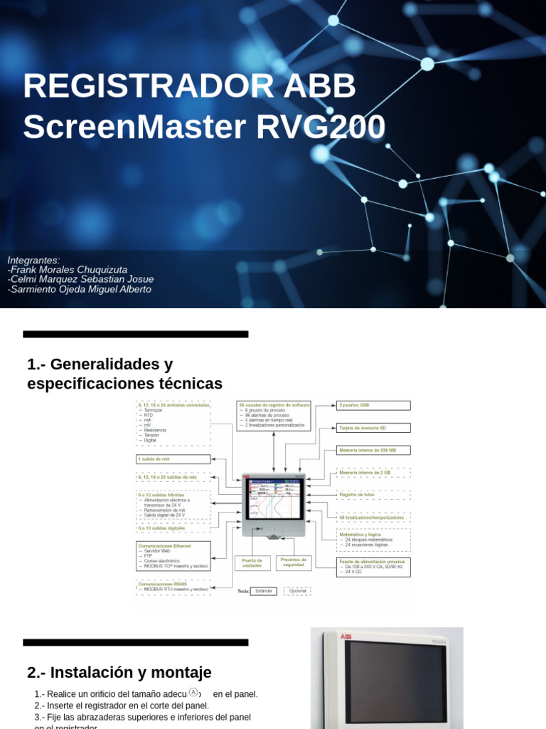 Registrador ABB ScreenMaster RVG200 | PDF