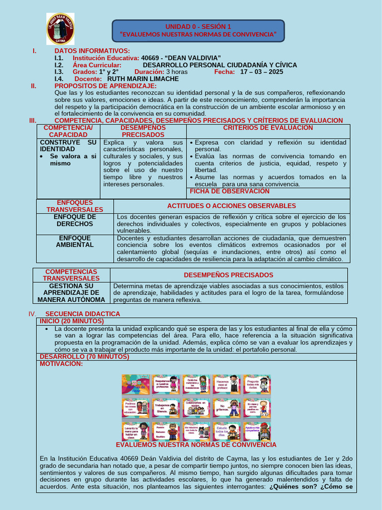 Fortaleciendo La Convivencia Escolar Pdf Evaluación Aprendizaje