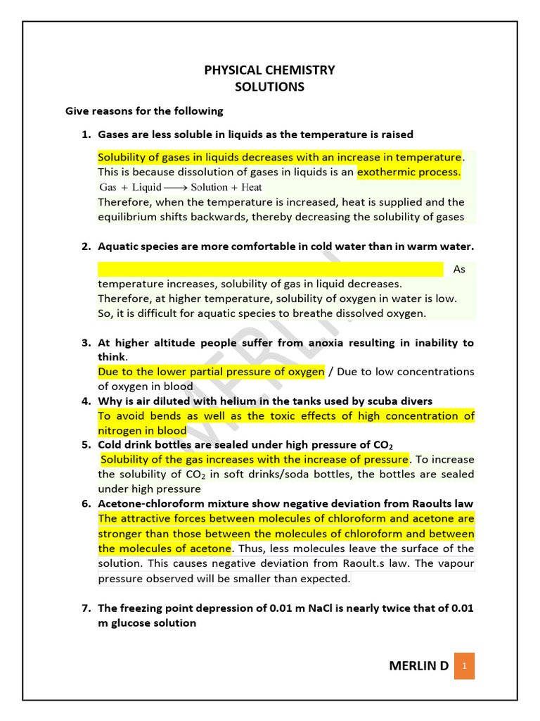 Physical Chemistry Reasoning | PDF | Reaction Rate | Osmosis