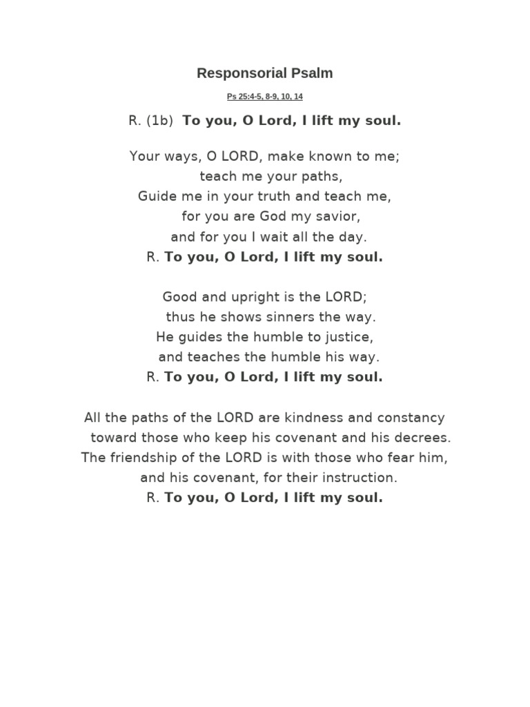 Today's Responsorial Psalm: Ps 25 | PDF
