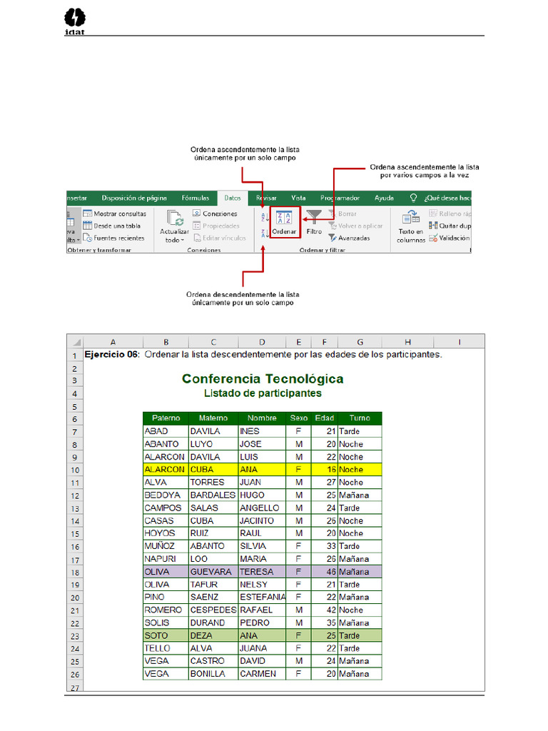 10 Ordenar - Listas | PDF | Microsoft Excel | Software