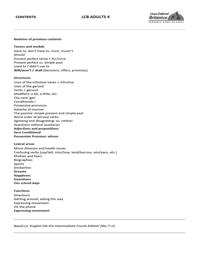 Contents LCB Adults 4 - 2021 | PDF