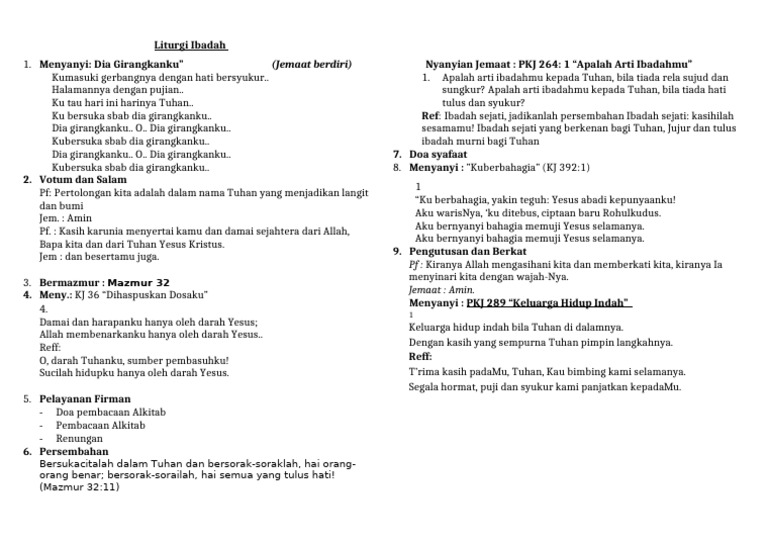 Liturgi Ibadah Bapak Sabtu, 01 Juni 2024 | PDF