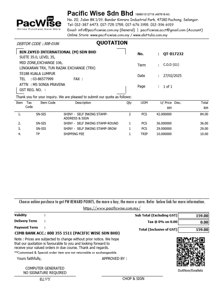 Quotation | PDF | Payments