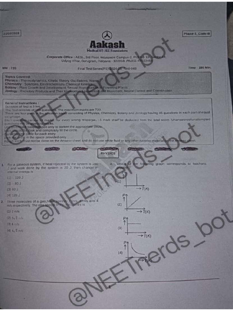 FTS 04 CODE B @NEETnerds - Bot | PDF