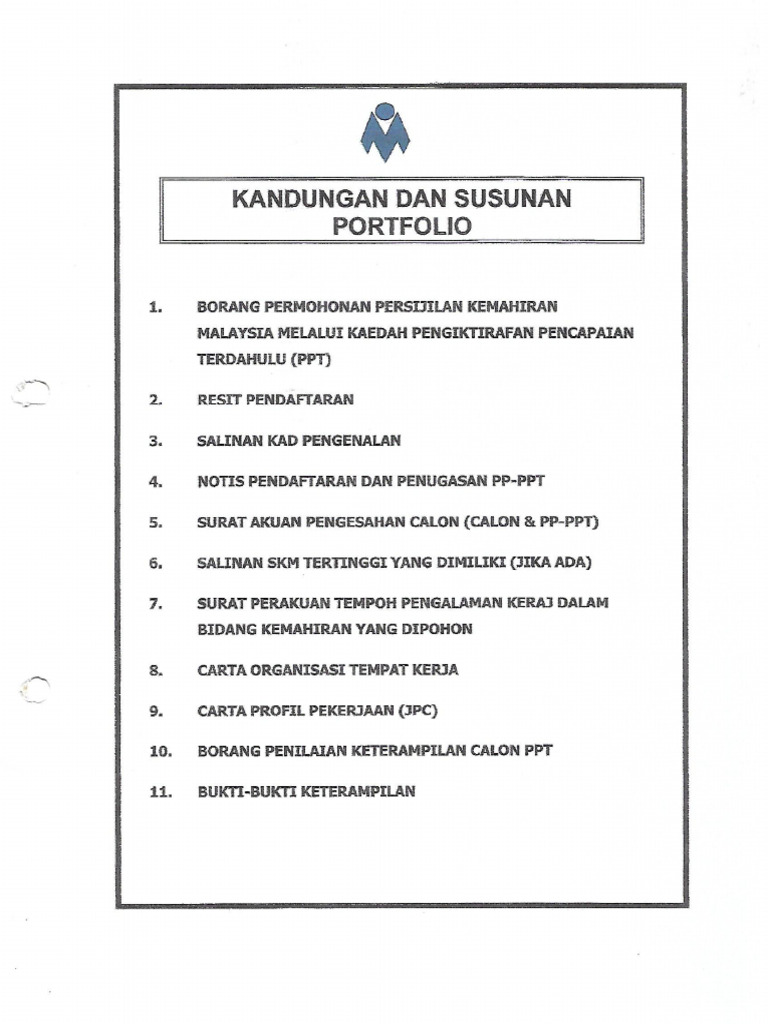 Kandungan Dan Susunan Portfolio | PDF