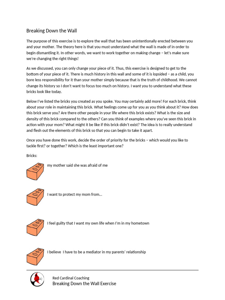 Breaking Down The Wall Exercise - Started | PDF