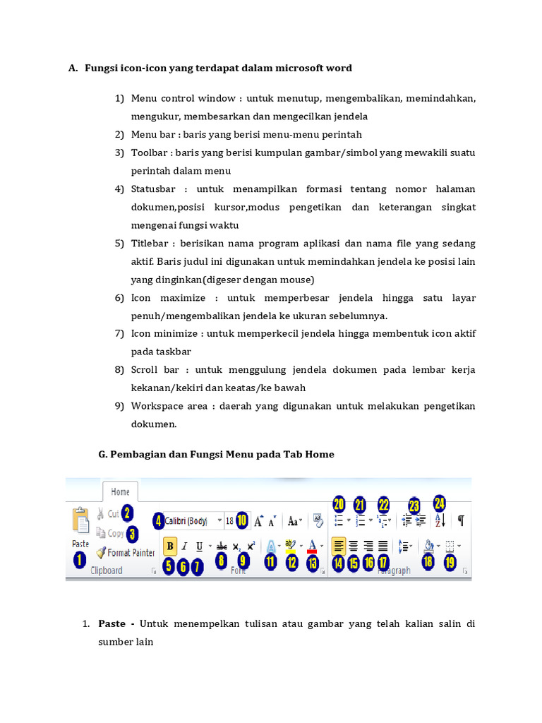 5.fungsi Menu Dan Ikon PadaMicrosoft Word | PDF