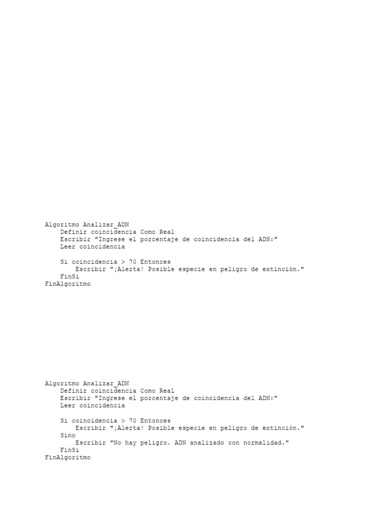 Los Condicionales en PSeInt | PDF | Algoritmos | Adn