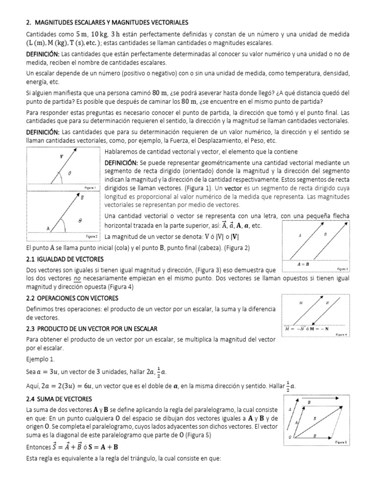 A Cantidades Escalares y Cantidades Vectoriales | PDF | Vector Euclidiano | Escalar (Matemáticas)
