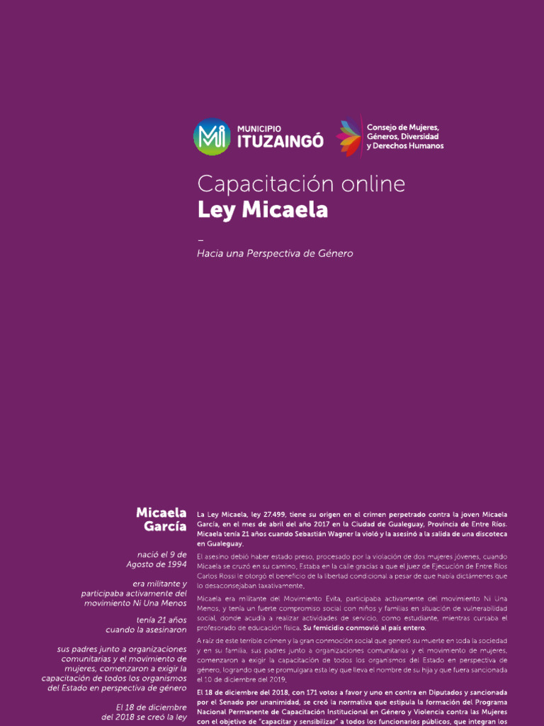 Instructivo Ley Micaela - Web | PDF