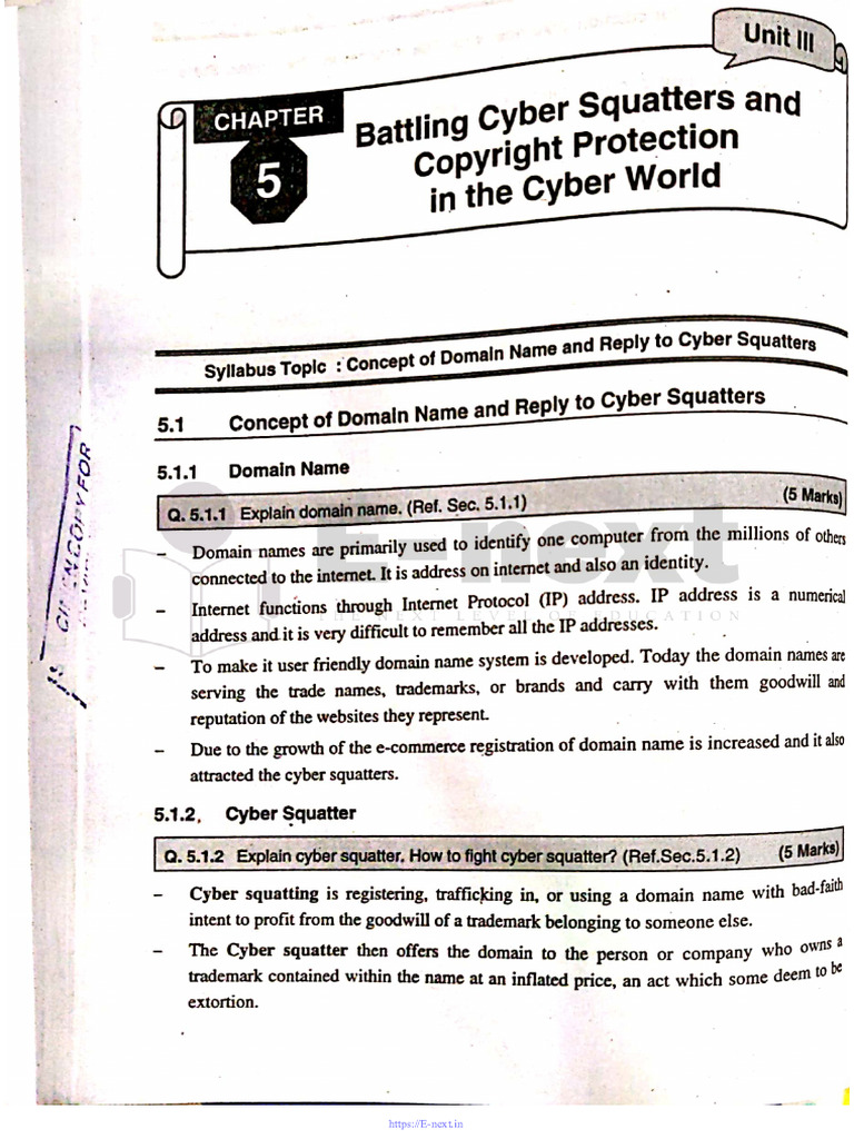 5-Battling Cyber Squatters and Copyright Protection in The Cyber World ...
