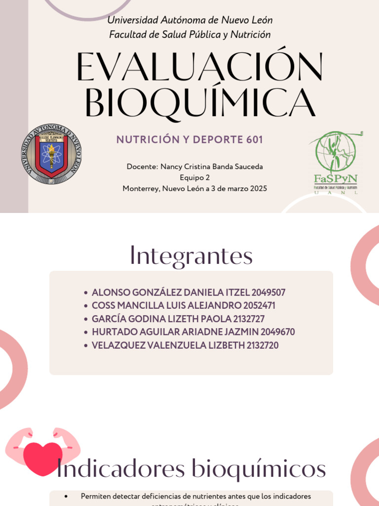 Evaluación Bioquímica EQ2 | PDF | Sangre | Nutrición