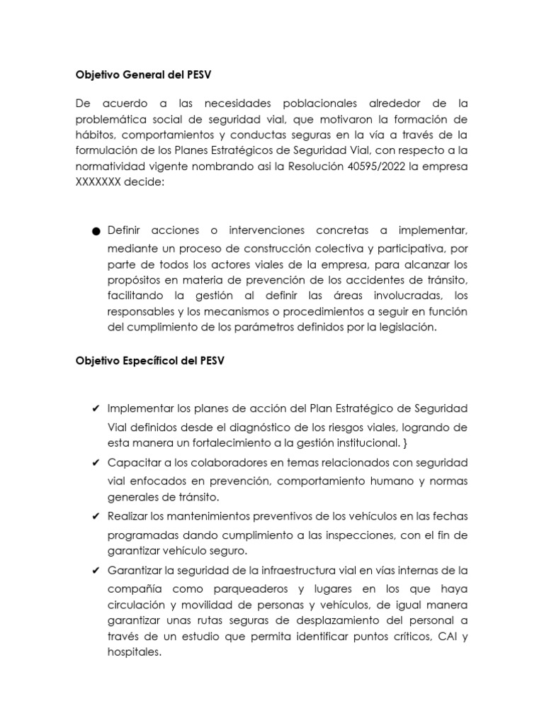 Paso 7. Objetivos y Metas Del Pesv | PDF